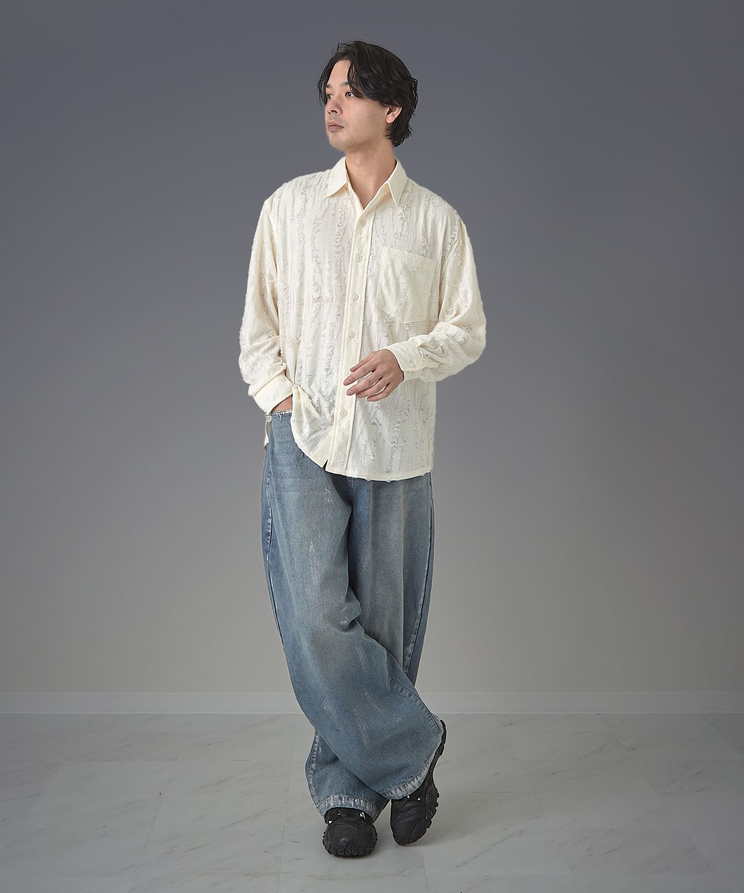 Grunge Shiny Shirt — Dim Glow / 402202 – 【公式】Hollywood Rich.&/ ハリウッドリッチ ...